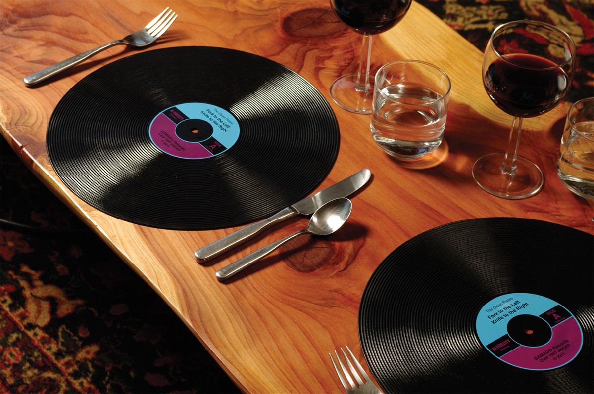 Set de table Disque Vinyle (x2) : le set de table vintage et disco pour vos dîner tendances ...
