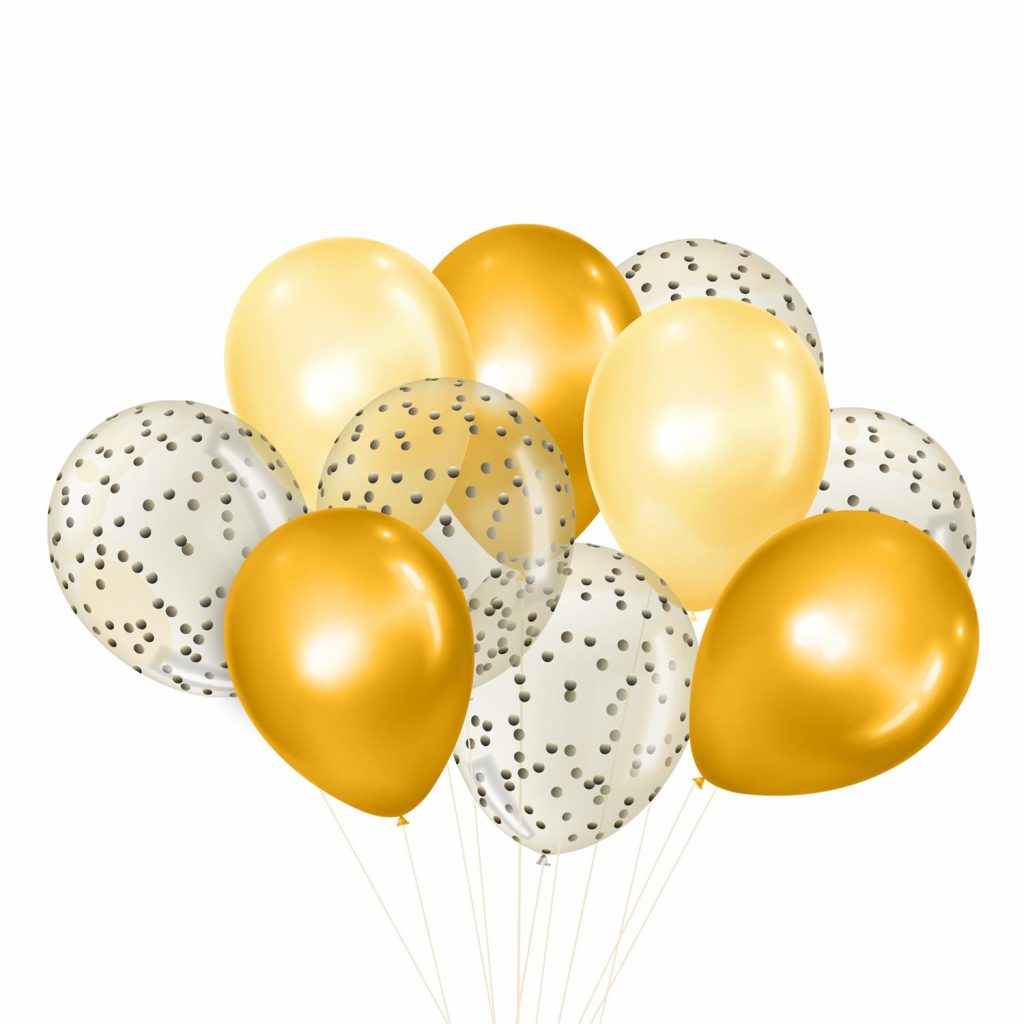 Ballons Gonflables pour la Fête (or et confettis) | Super Insolite